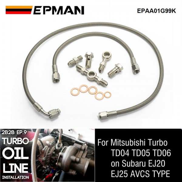 EPMAN Turbo Oil Feed Line Kit For Subaru AVCS Mitsubishi TDO4 TDO5 TD06 Turbo Chargers & Parts ...